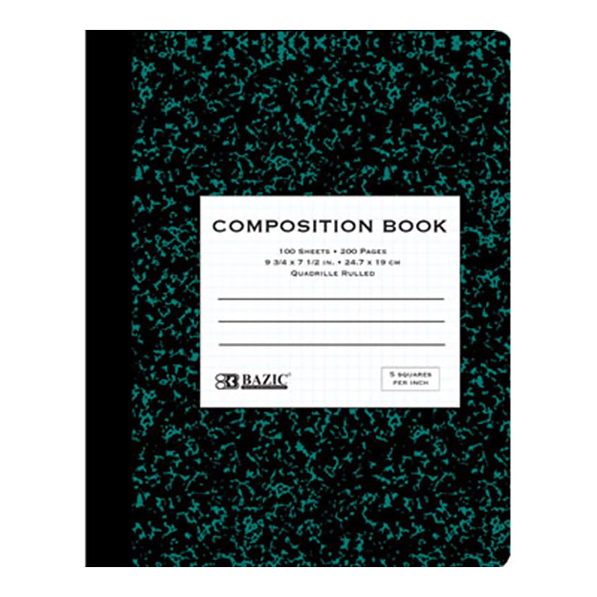 BAZIC 5-1" Quad-Ruled 100 Ct. Premium Marble Composition Book – BAZIC Store