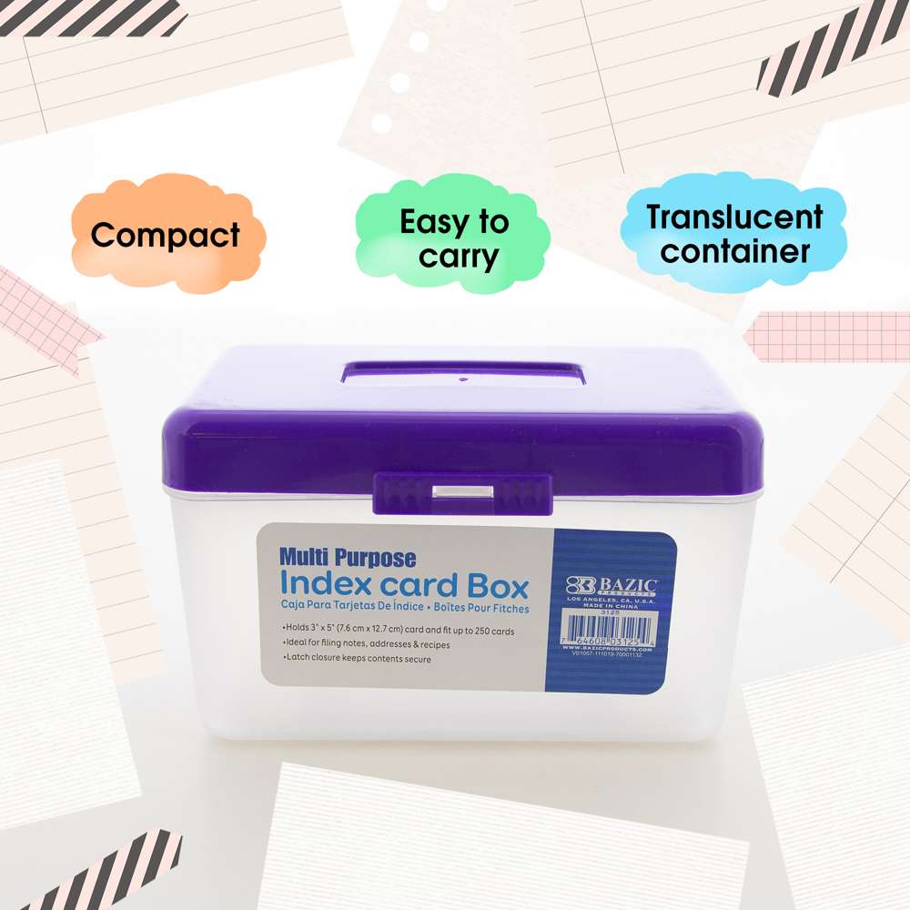 Plastic Index Card Box