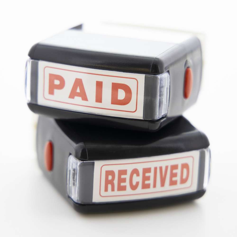Paid In Full Rubber Stamp